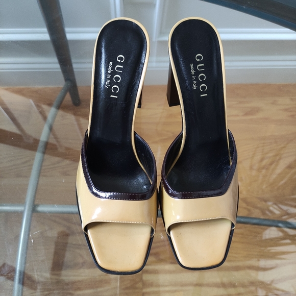 Gucci | Shoes | Gucci Heels Sandals Patent Leather Womens 75b | Poshmark